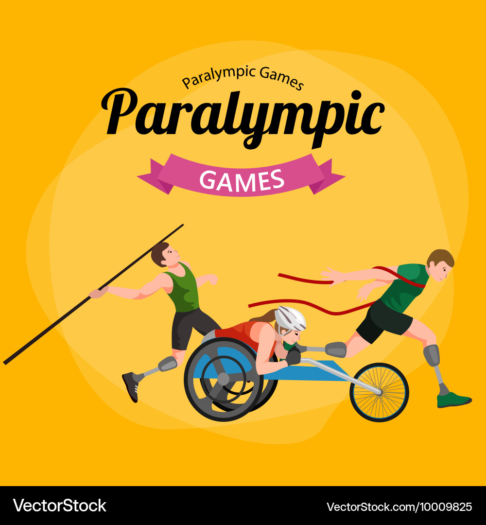 Disable Handicap Sport Games Stick Figure Vector Image