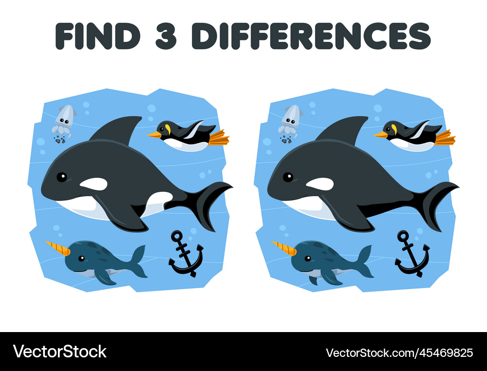 Education game for children find three Royalty Free Vector