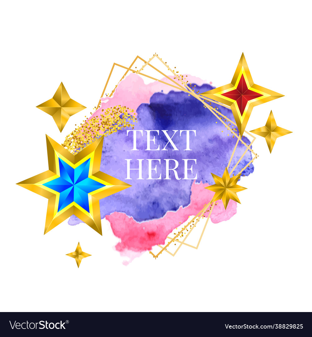 Gold frame paint hand painted brush stroke Vector Image