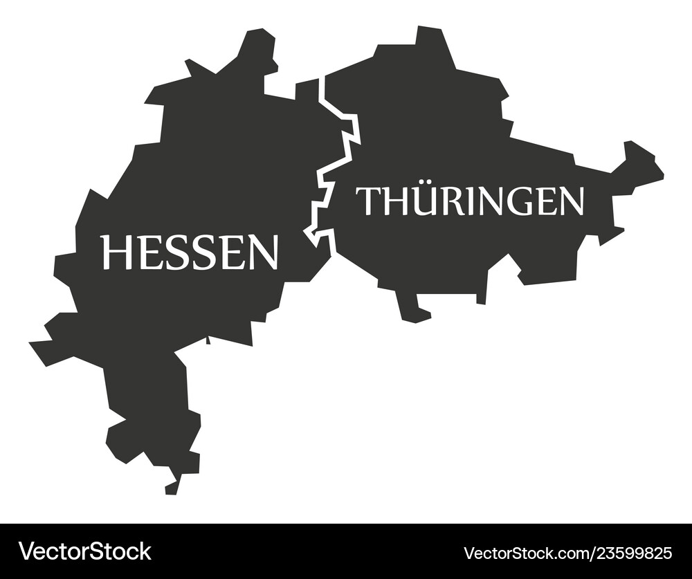 Hesse - thuringia federal states map germany Vector Image
