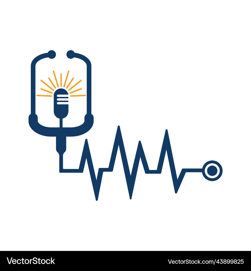 Medical podcast logo design Royalty Free Vector Image