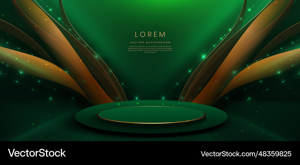 Neon Green Stage with Sparkle Royalty Free Vector Image