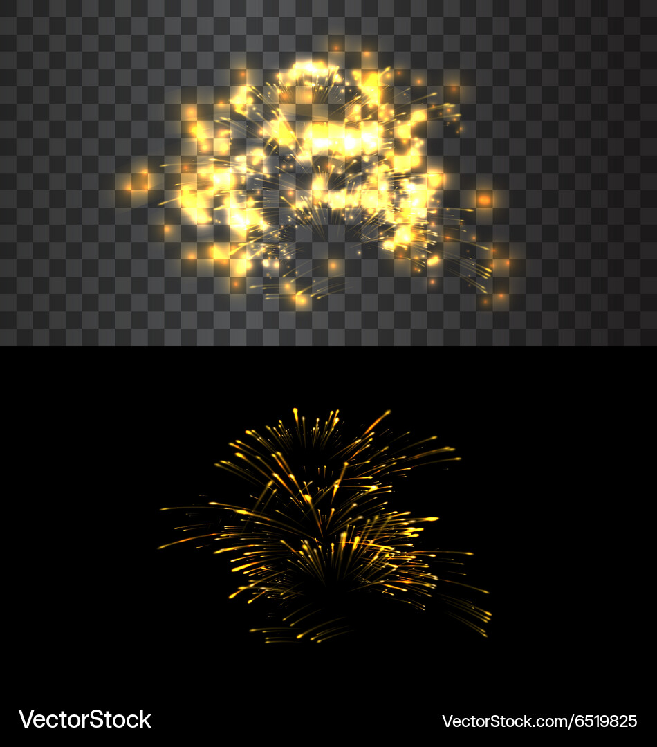 Set of isolated fireworks Royalty Free Vector Image