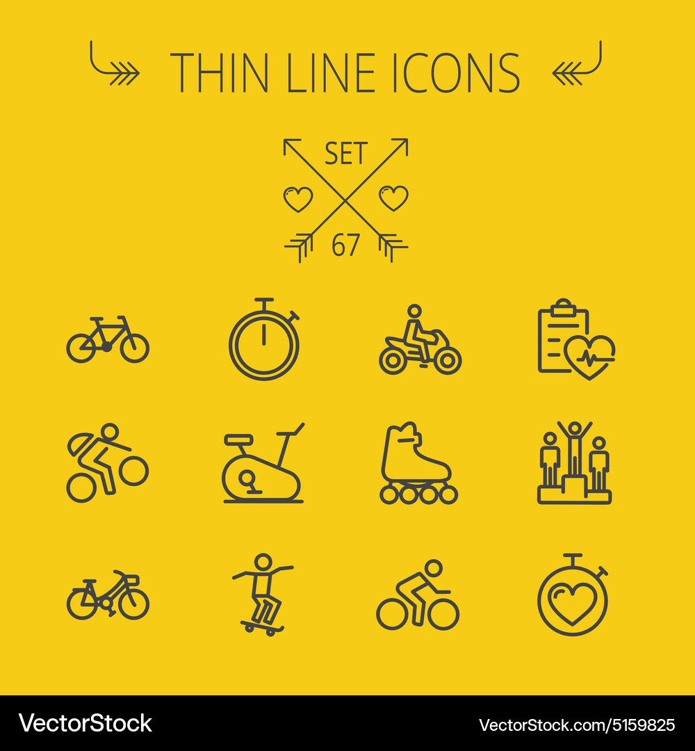 Sports Line Icon Set Royalty Free Vector Image