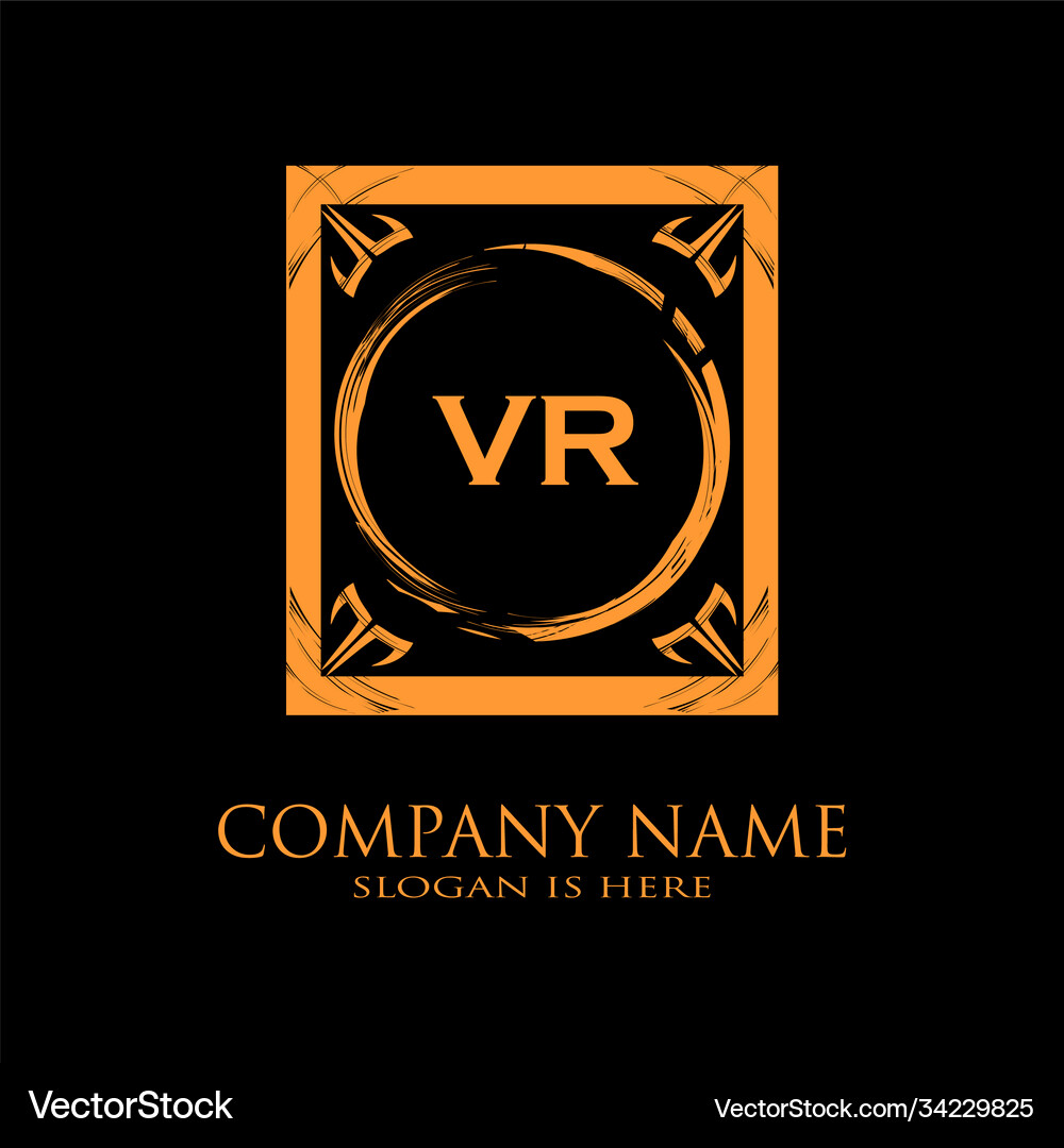 Vr letter initial with royal luxury logo template Vector Image