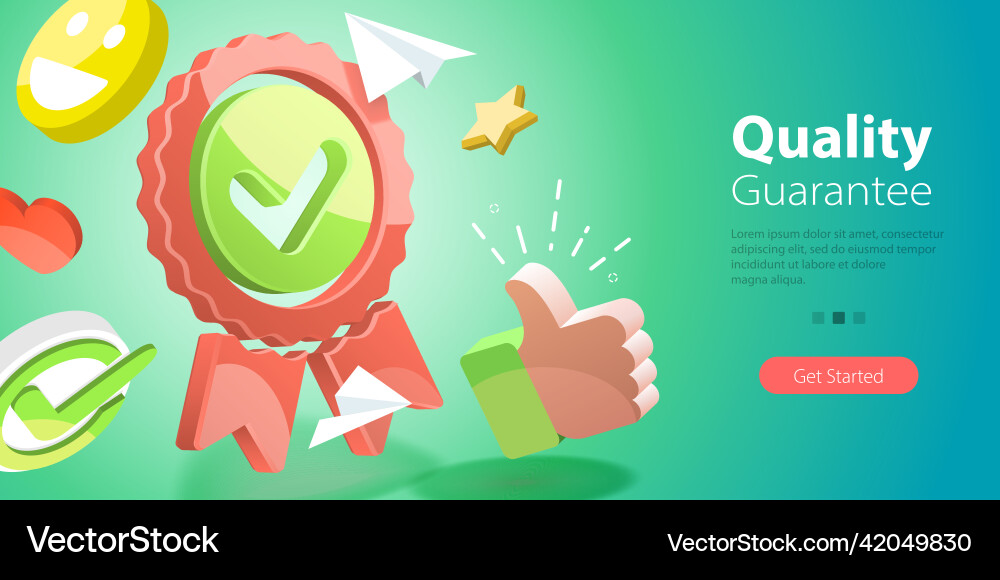 3d conceptual of quality Royalty Free Vector Image