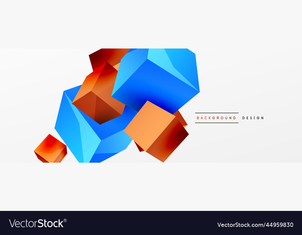 3d cubes abstract background composition Vector Image