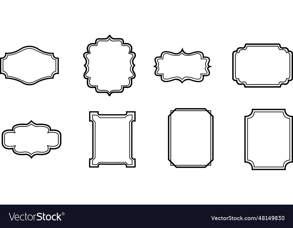 Frames set borders rectangular shape old frame Vector Image