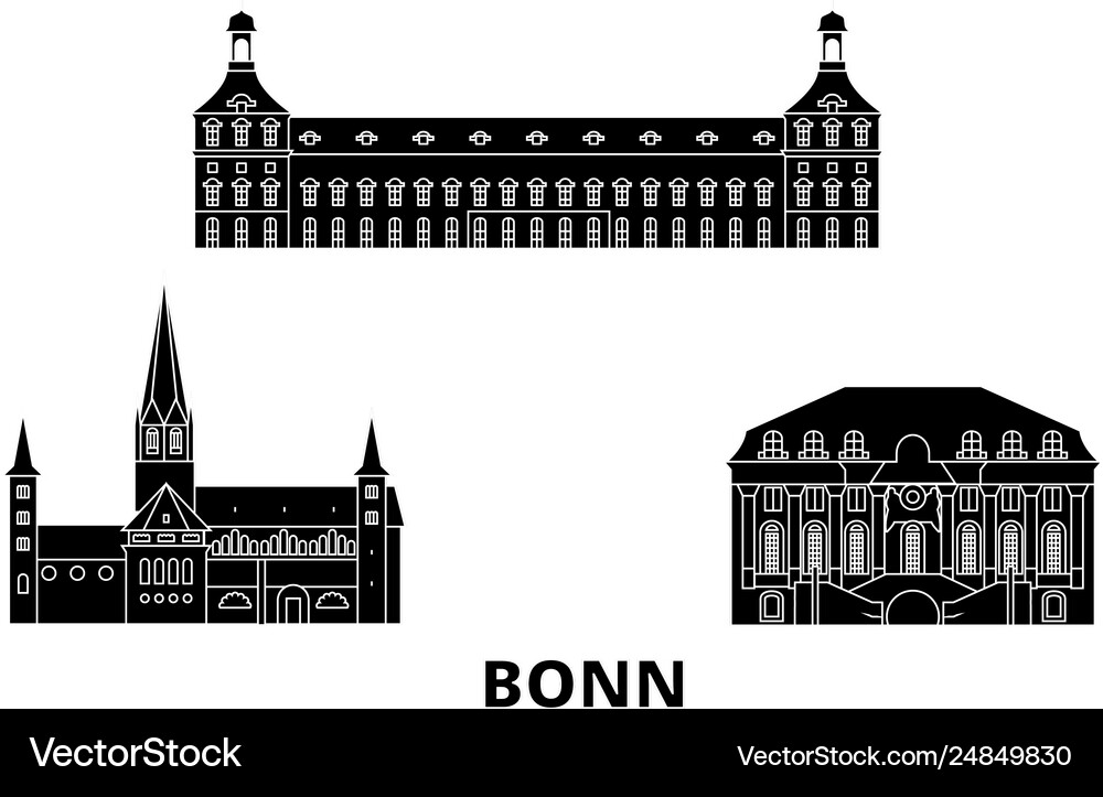 Germany bonn flat travel skyline set Royalty Free Vector