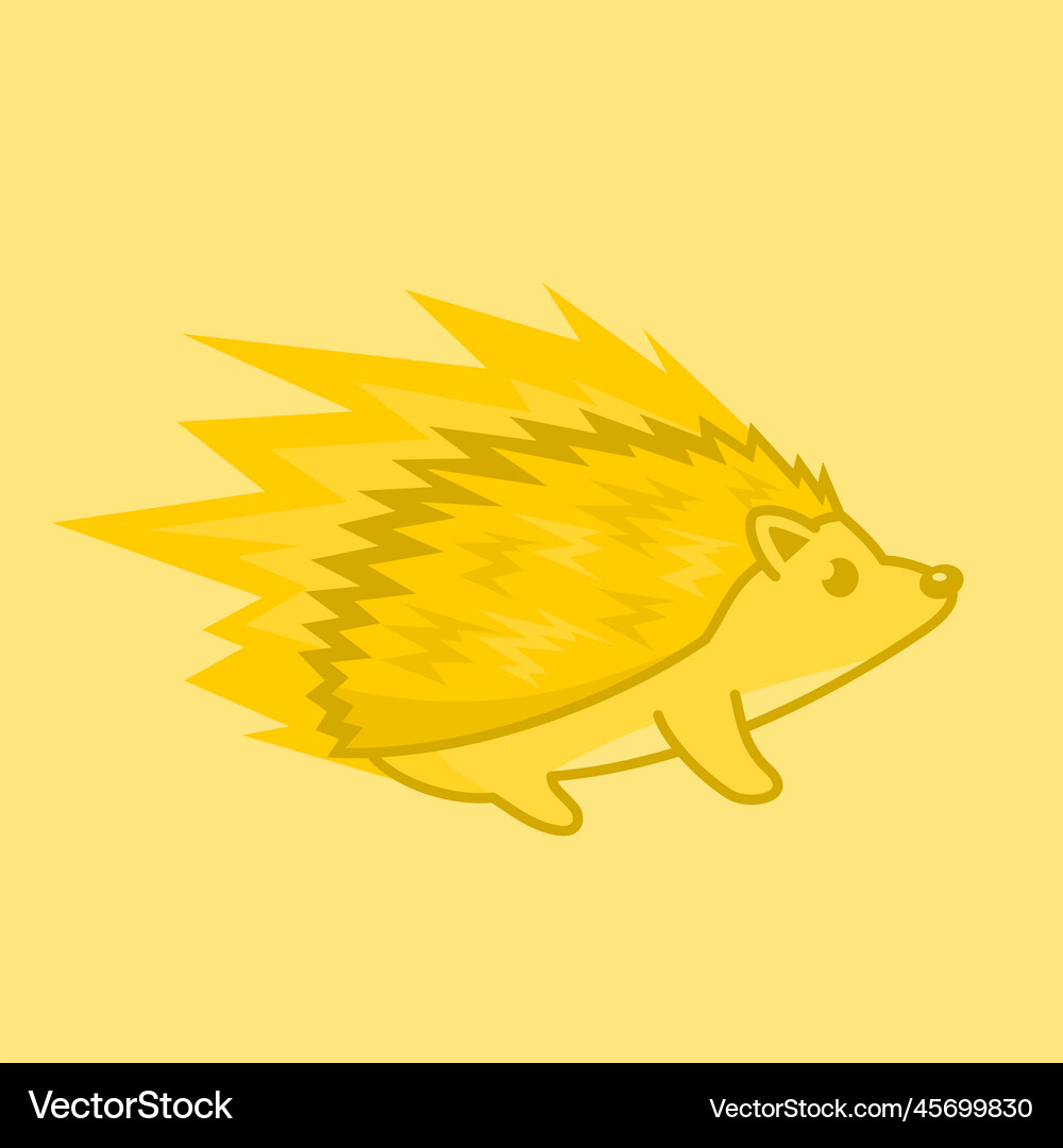 Golden hedgehog powering up Royalty Free Vector Image