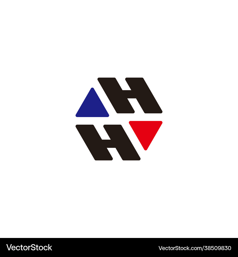 Letter hh hexagonal arrows symbol geometric logo Vector Image