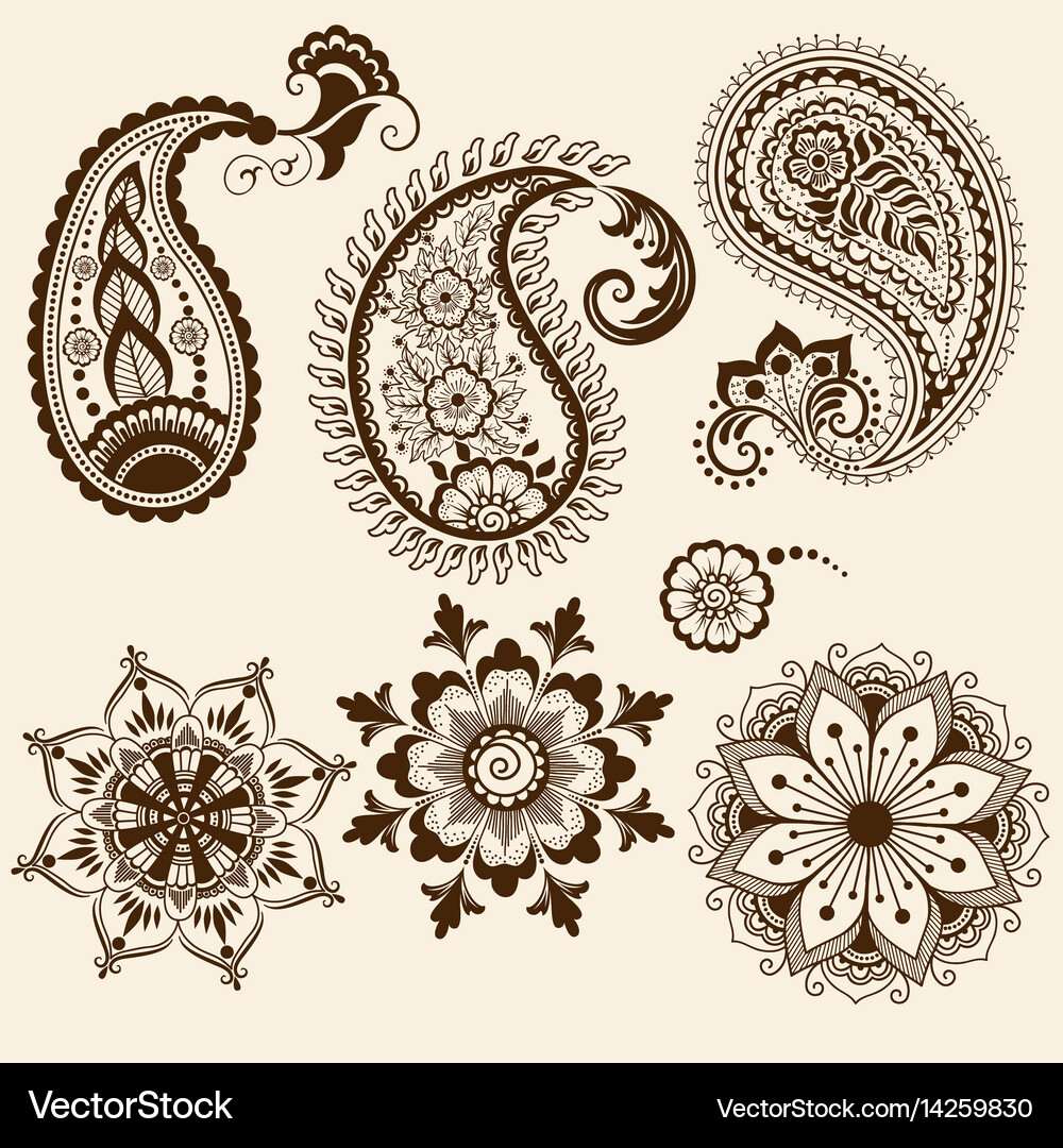 Mehndi ornament traditional Royalty Free Vector Image