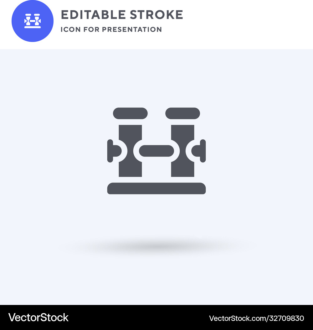 Mooring bollard icon filled flat sign Royalty Free Vector