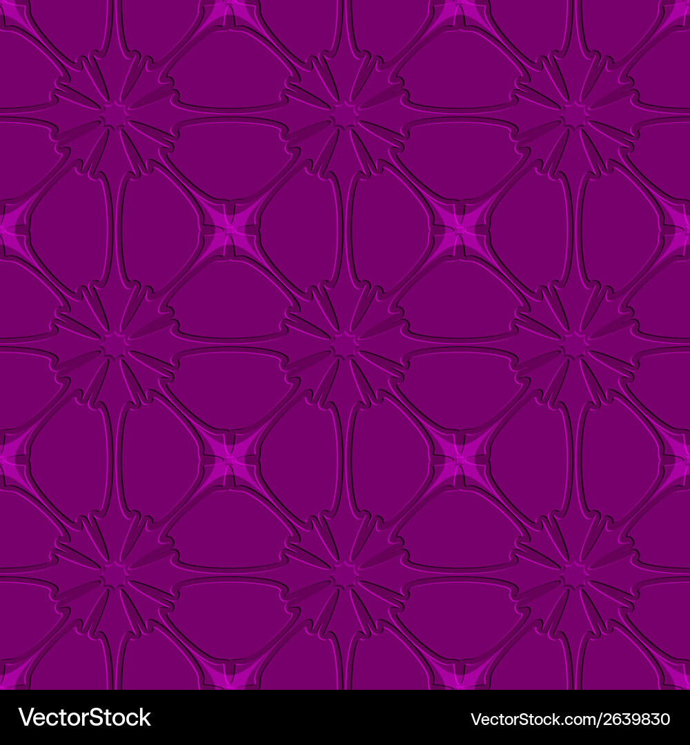Purple flourish embossed tile ornament Royalty Free Vector