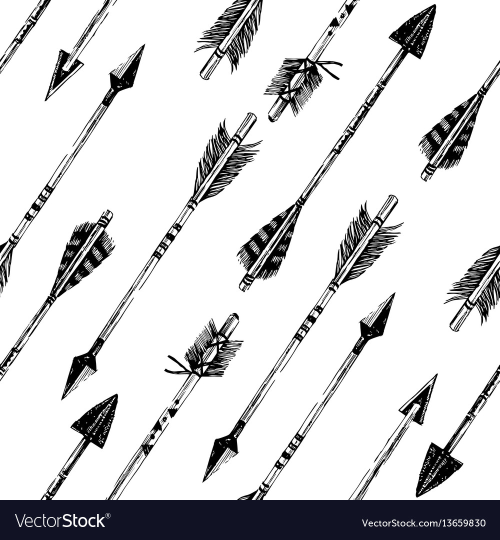 Seamless pattern with arrows Royalty Free Vector Image