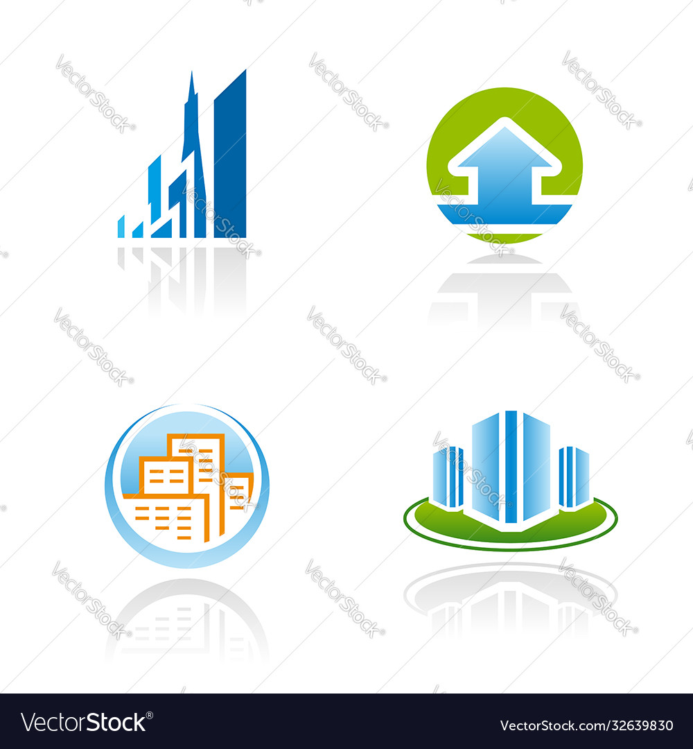 Set graphic symbols on architecture theme Vector Image
