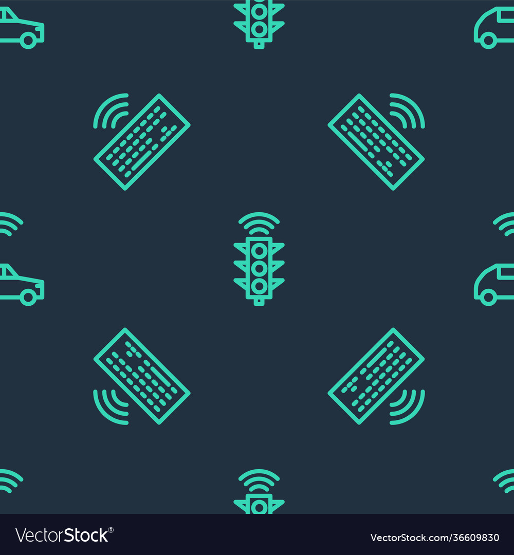 Set line smart traffic light wireless keyboard Vector Image Set line smart traffic light wireless keyboard Vector Image