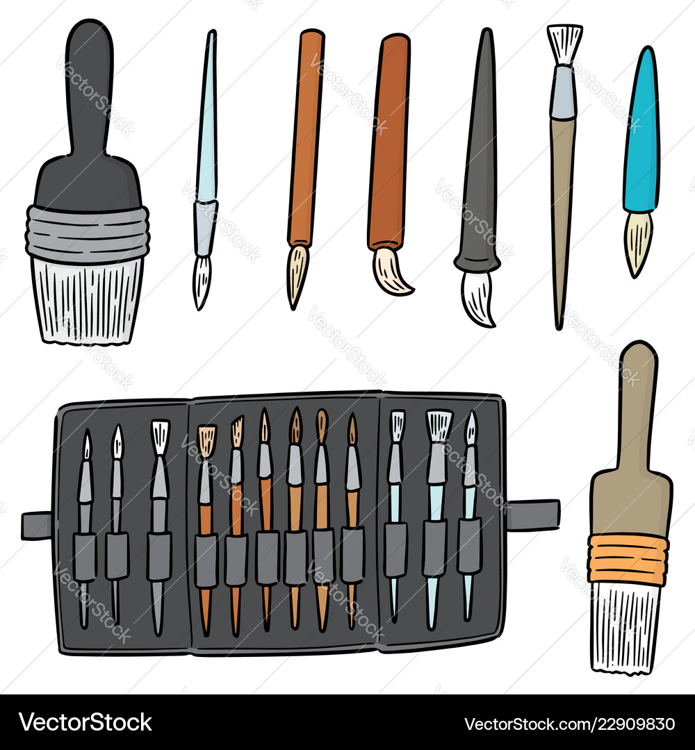 Set of brush Royalty Free Vector Image - VectorStock