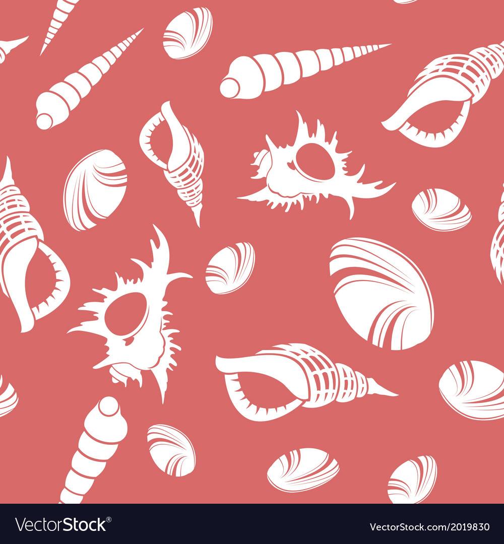 Shell seamless patter 2 Royalty Free Vector Image