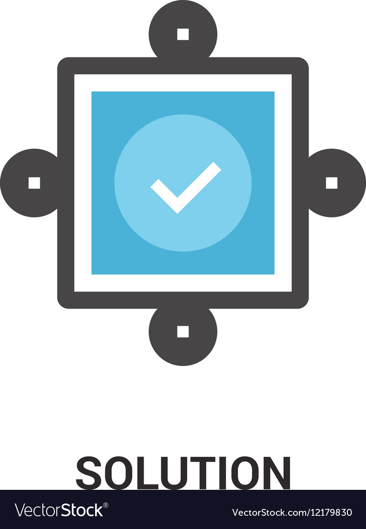 Solution icon concept Royalty Free Vector Image