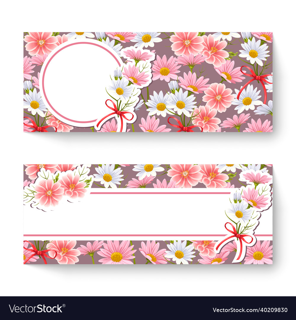 Spring floral banner template with colorful Vector Image
