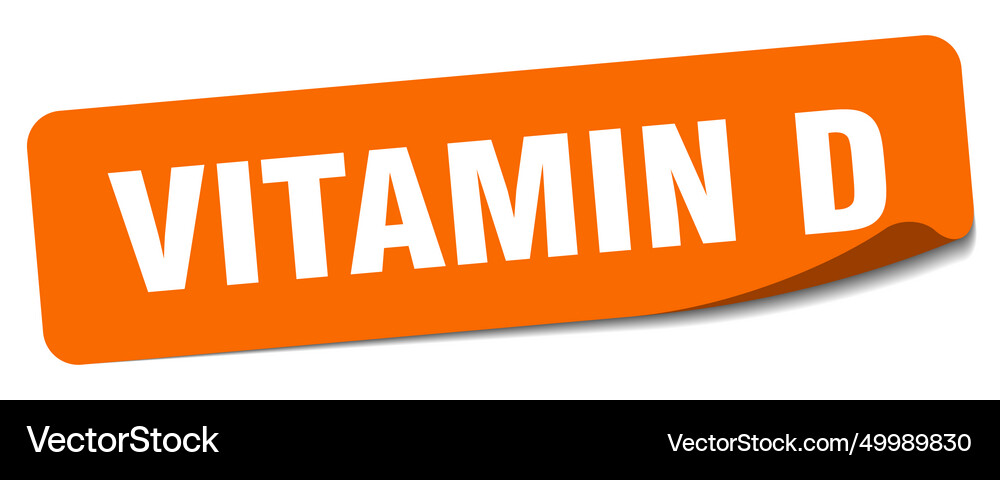 Vitamin d sticker vitamin d label Royalty Free Vector Image