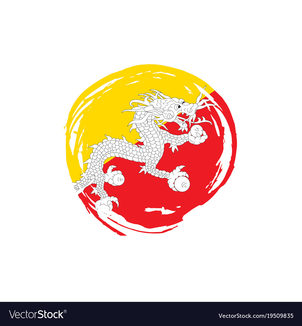 Bhutan flag Royalty Free Vector Image - VectorStock
