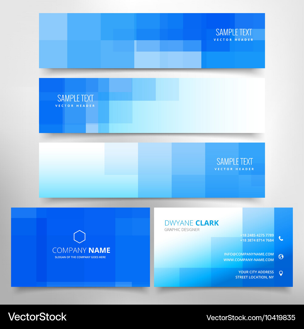 Business card and headers collection Royalty Free Vector