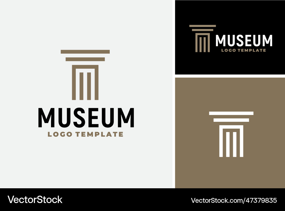 Column pillar letter m marble museum monument logo