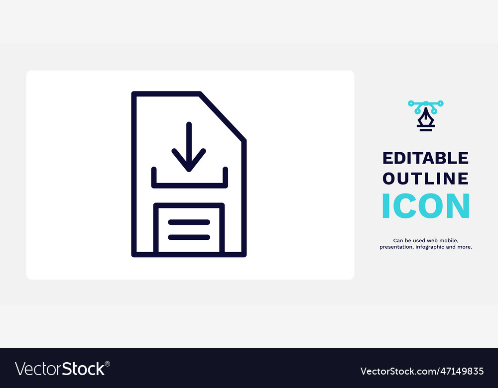 Download Data Icon Thin Line Data Icon Royalty Free Vector