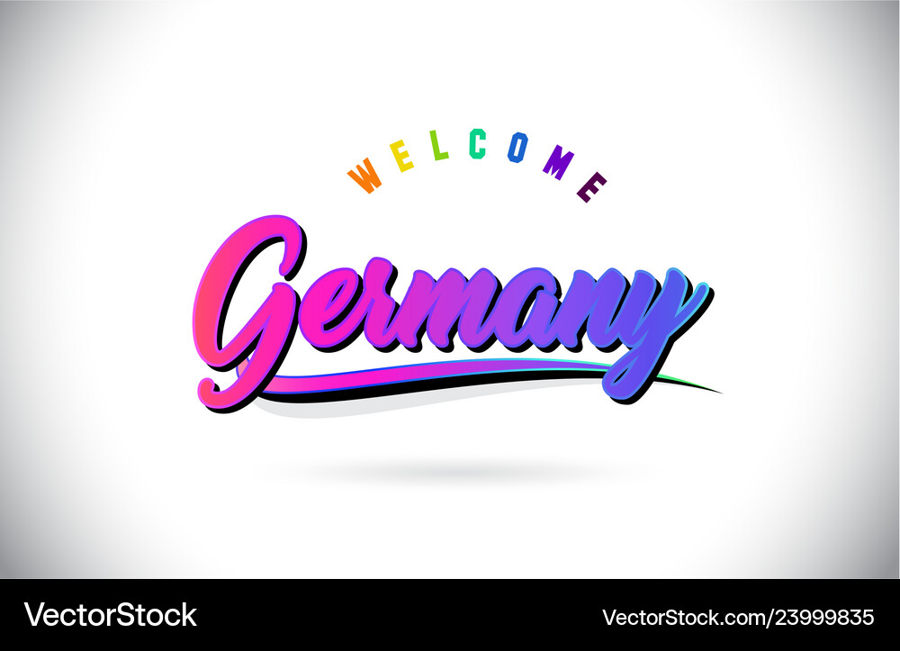 Germany welcome to word text with creative purple Vector Image