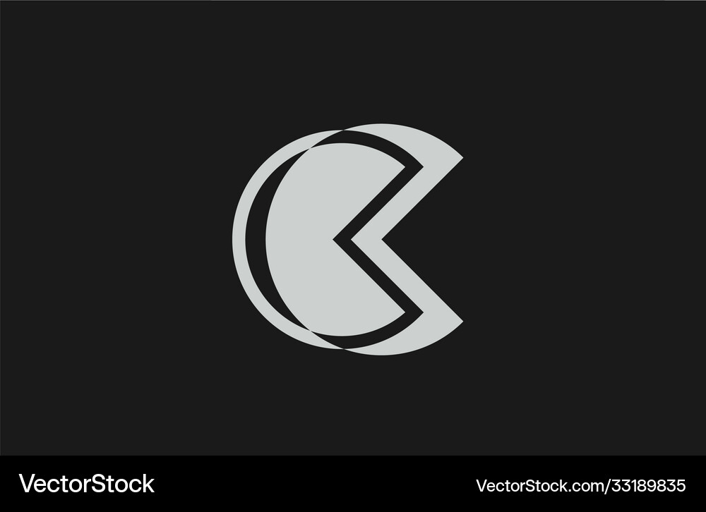 Grey black white c alphabet letter logo icon Vector Image