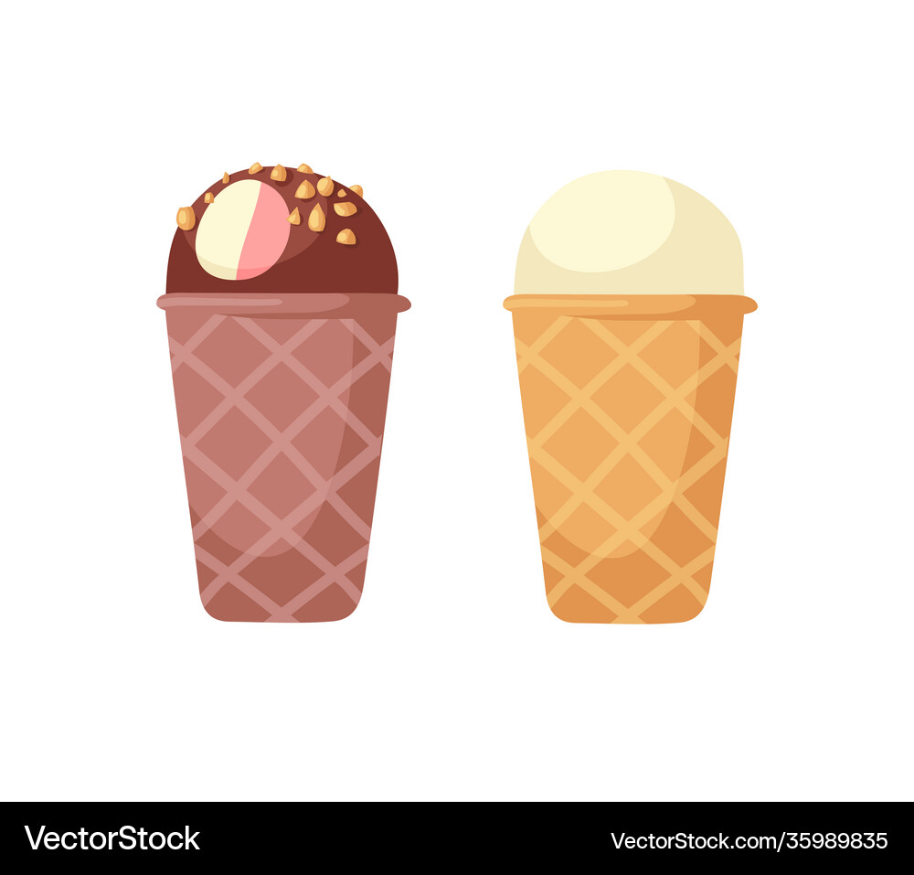Hand drawn ice cream artistic drawing summer Vector Image