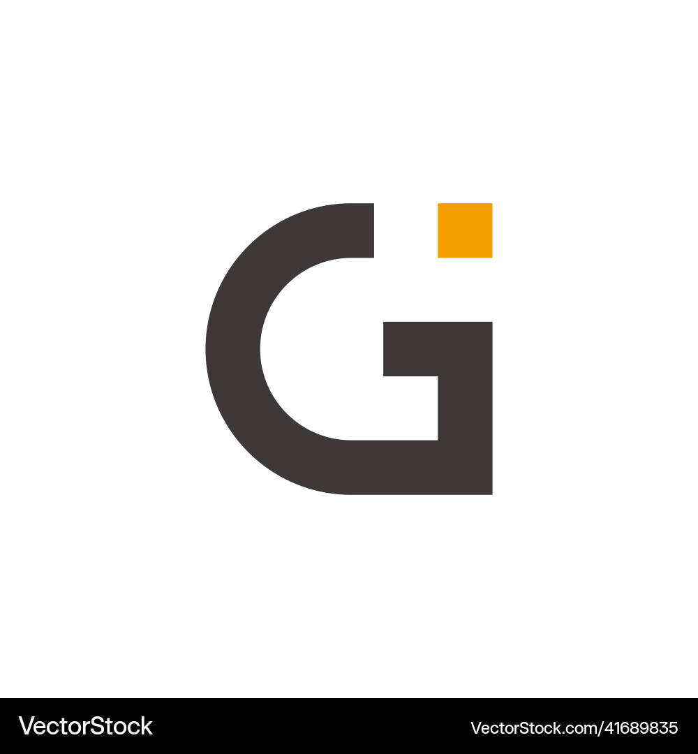 Letter g i simple geometric logo Royalty Free Vector Image