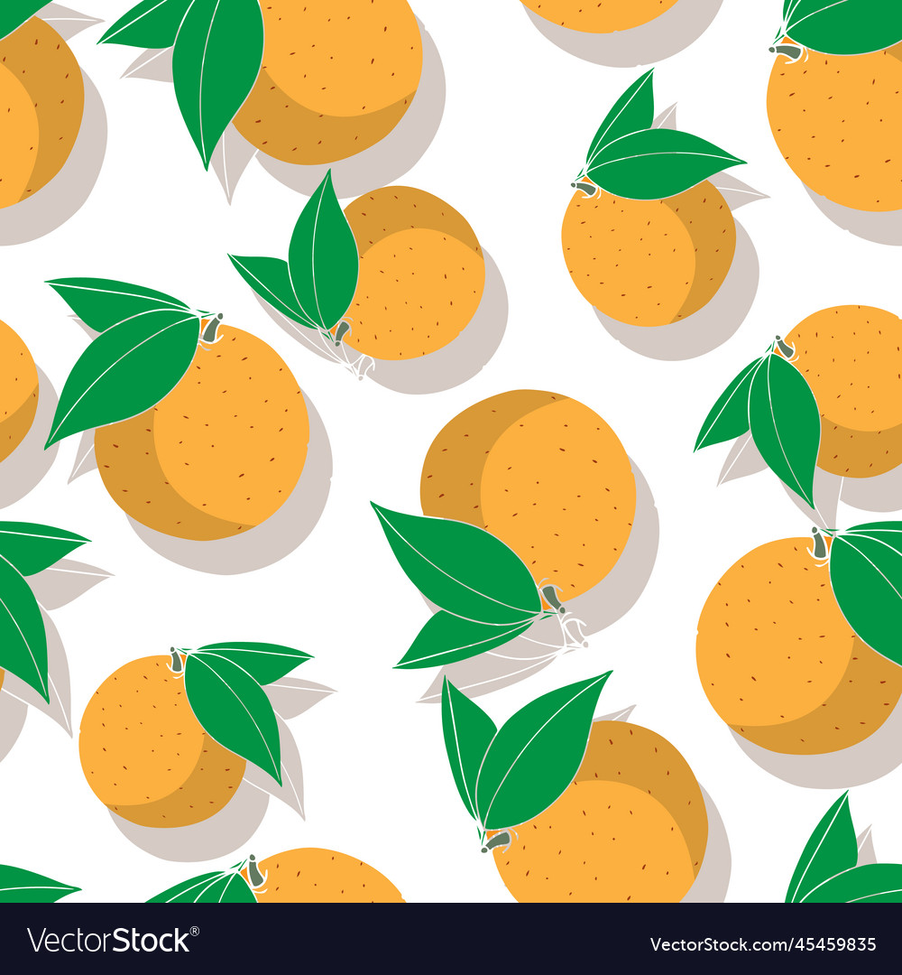 Orange fruit seamless pattern Royalty Free Vector Image