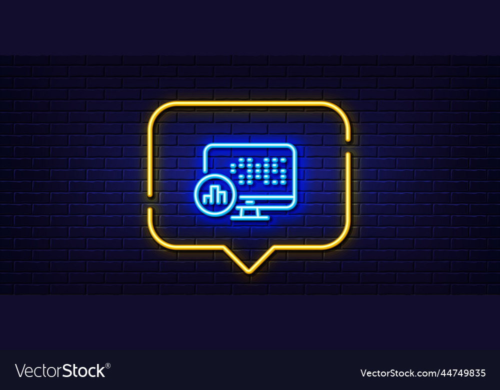 Report statistics line icon column graph sign Vector Image