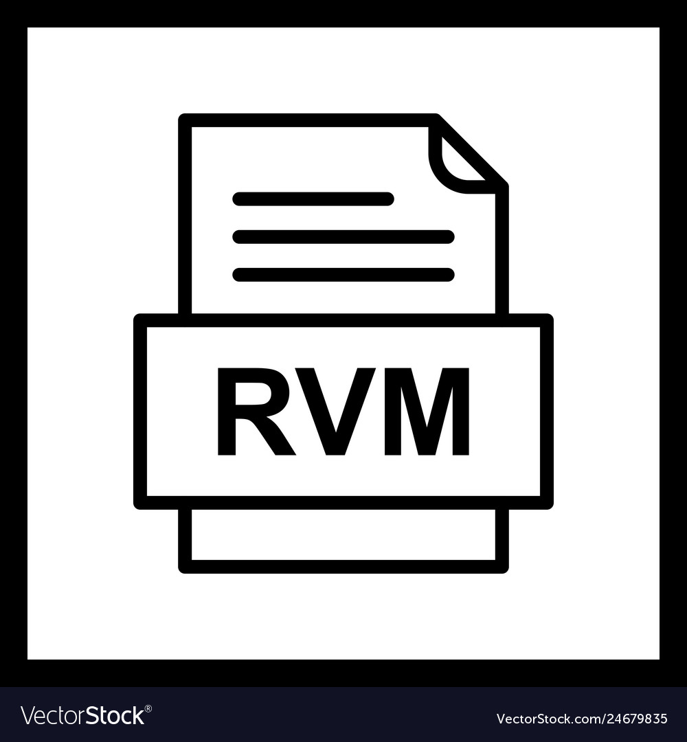 Rvm file document icon Royalty Free Vector Image