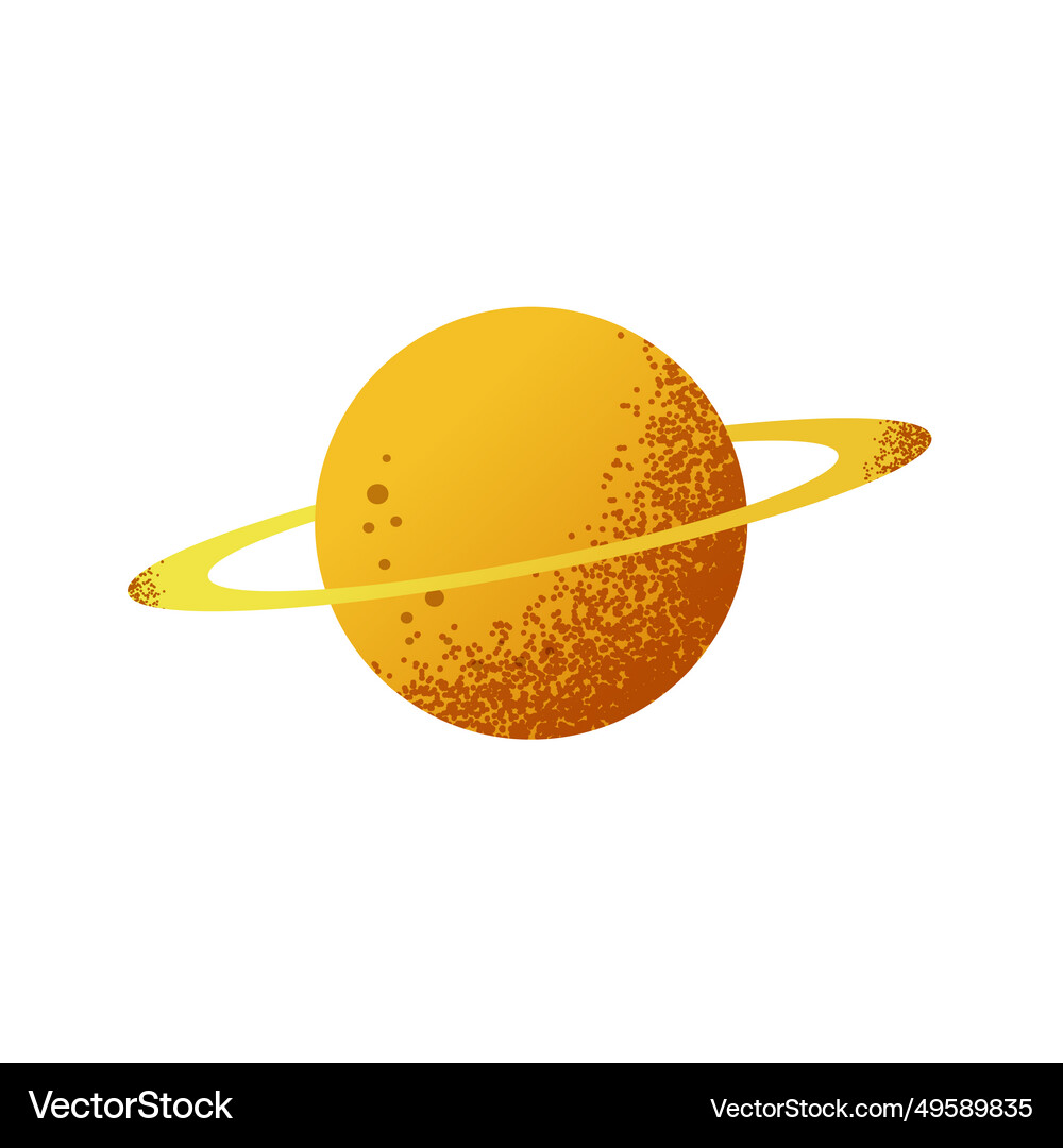 Saturn planet cartoon icon isolated Royalty Free Vector