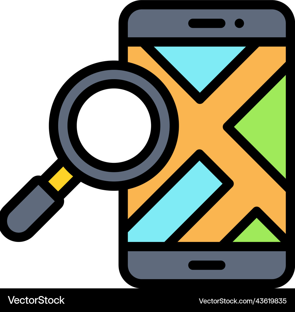 Search locations on smartphone icon location map Vector Image