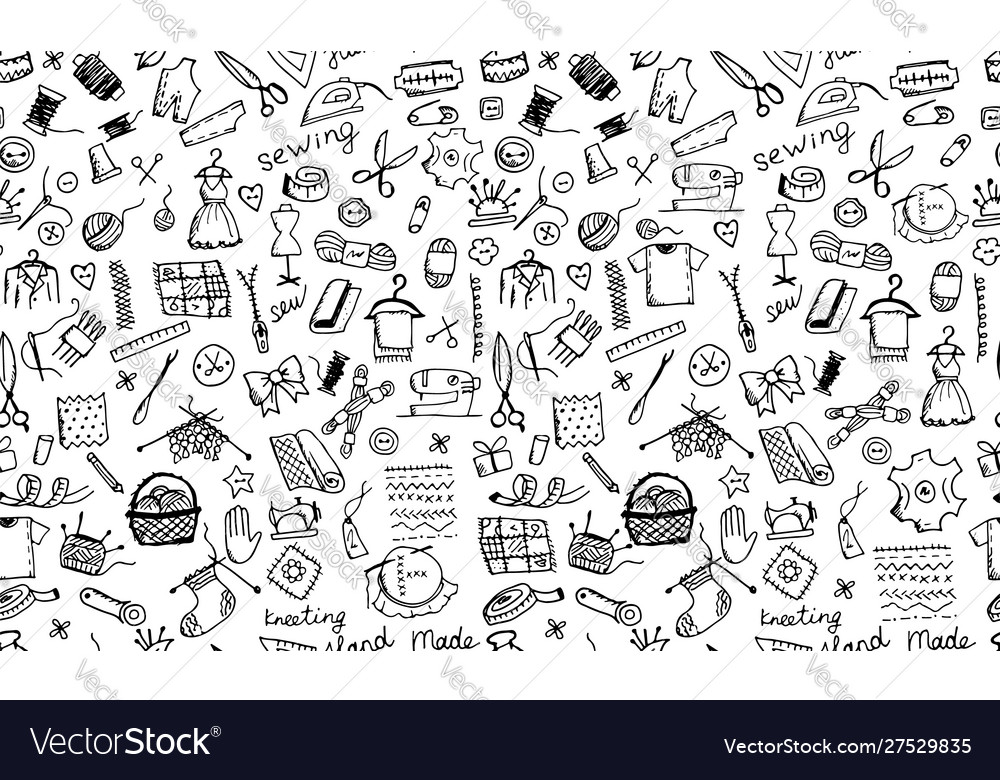 Sewing Seamless Pattern For Your Design Royalty Free Vector
