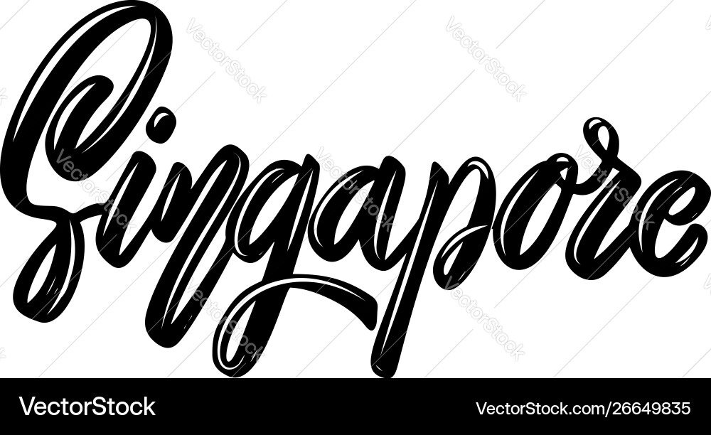 Singapore lettering phrase on white background Vector Image