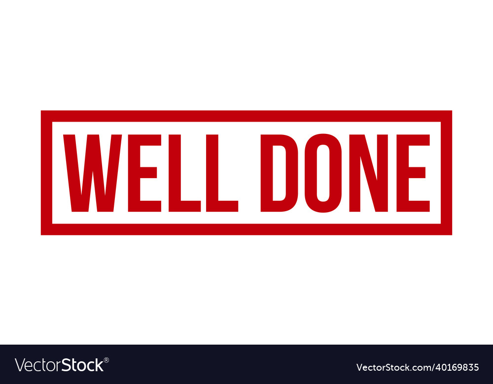 Well done rubber stamp red done rubber Royalty Free Vector Well done rubber stamp red done rubber Royalty Free Vector