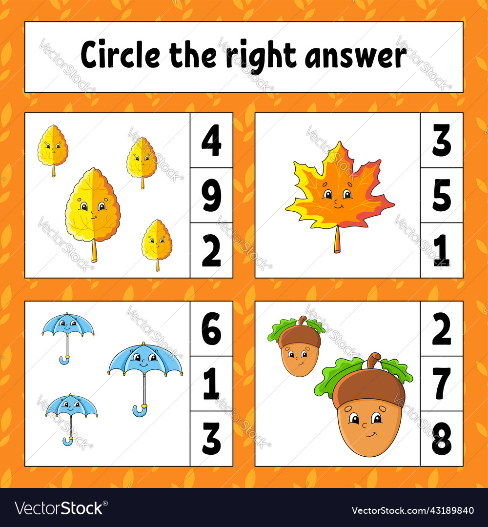 Circle the right answer education developing Vector Image