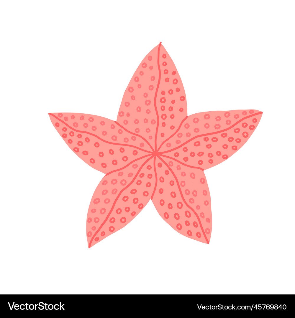 Cute Cartoon Sea Star Royalty Free Vector Image