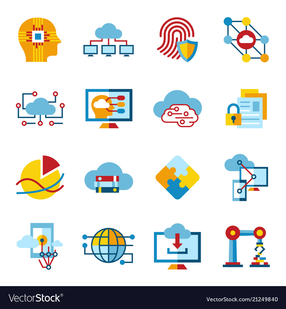 Digital artificial intelligence cloud icon Vector Image