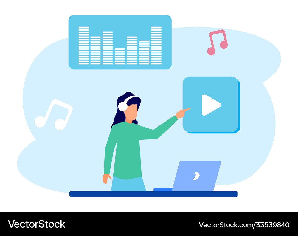 Graphic cartoon character music Royalty Free Vector Image