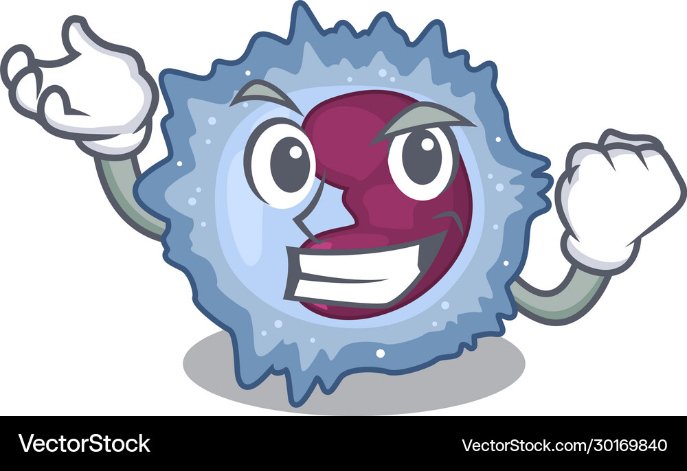 Happy confident successful monocyte cell cartoon Vector Image