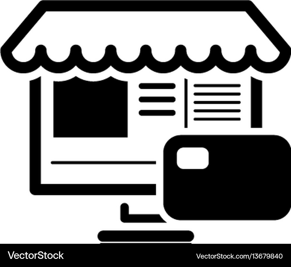 Online store icon business concept Royalty Free Vector Image