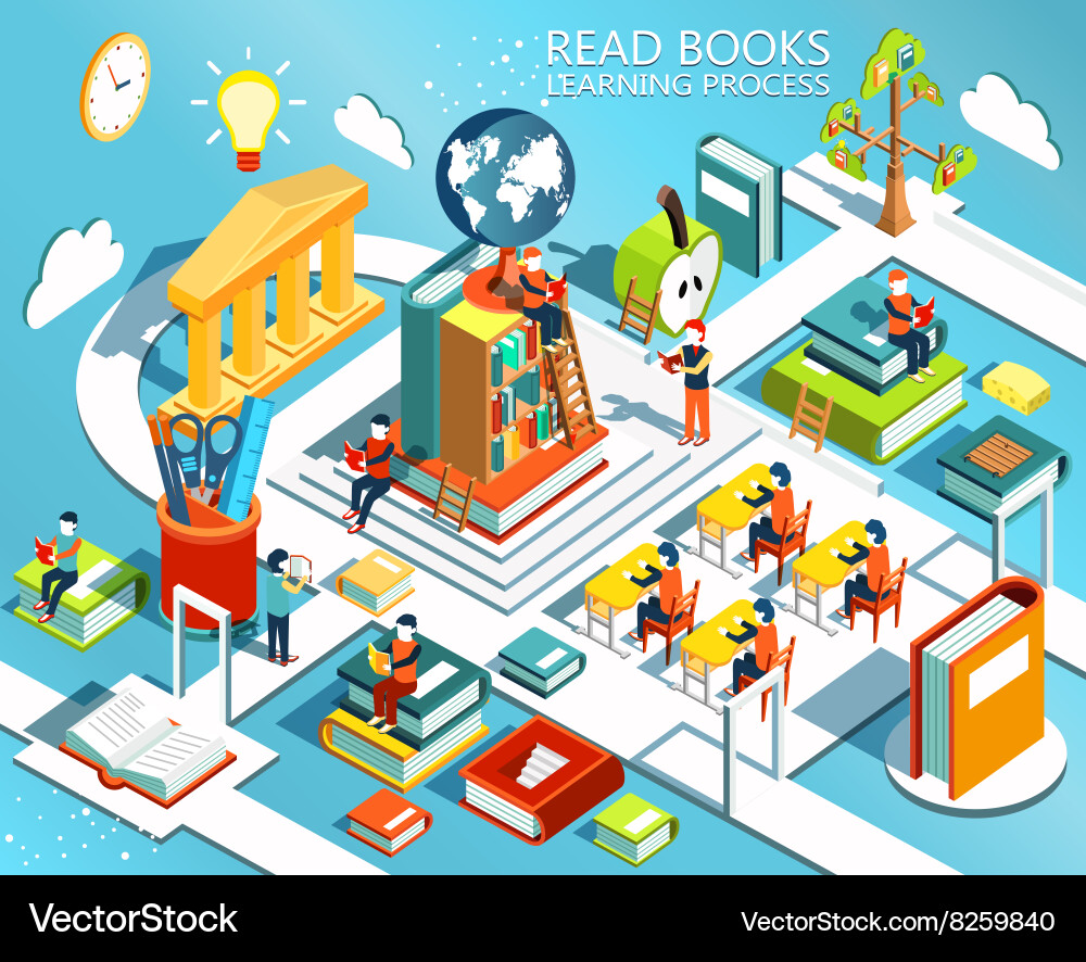Process of education the concept of learning Vector Image