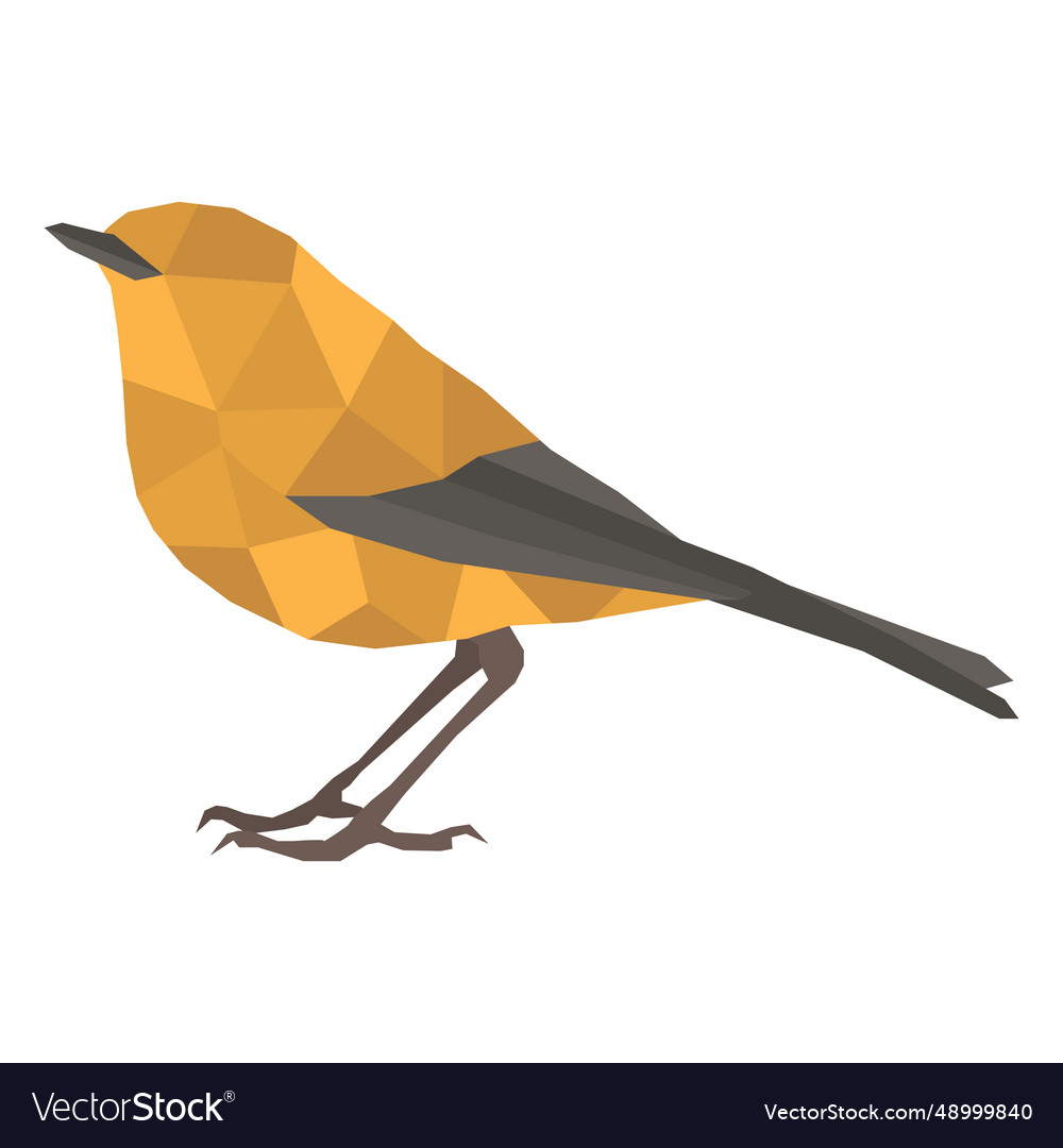 Simple polygonal standing bird Royalty Free Vector Image